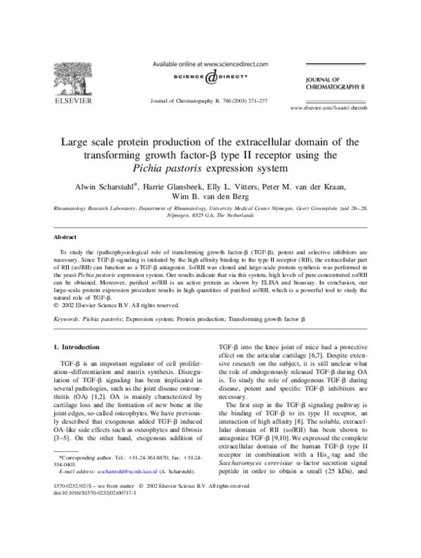 (PDF) Large scale protein production of the extracellular domain of the ...