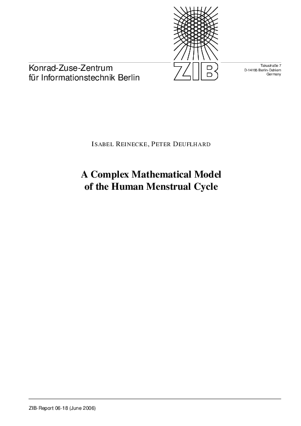 (PDF) A complex mathematical model of the human menstrual cycle