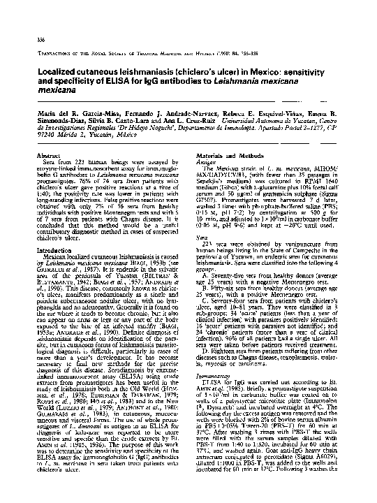 (PDF) “Chiclero’s Ulcer” Due to Leishmania mexicana in Travelers ...