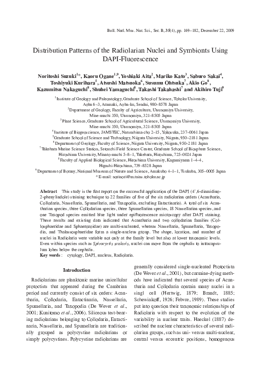 (PDF) Distribution patterns of the radiolarian nuclei and symbionts ...