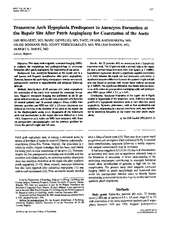 (PDF) Transverse arch hypoplasia predisposes to aneurysm formation at ...