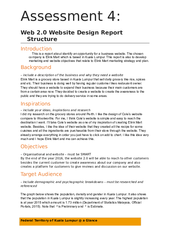 (DOC) Assessment 4: Web 2.0 Website Design Report Structure | Keith Fan ...