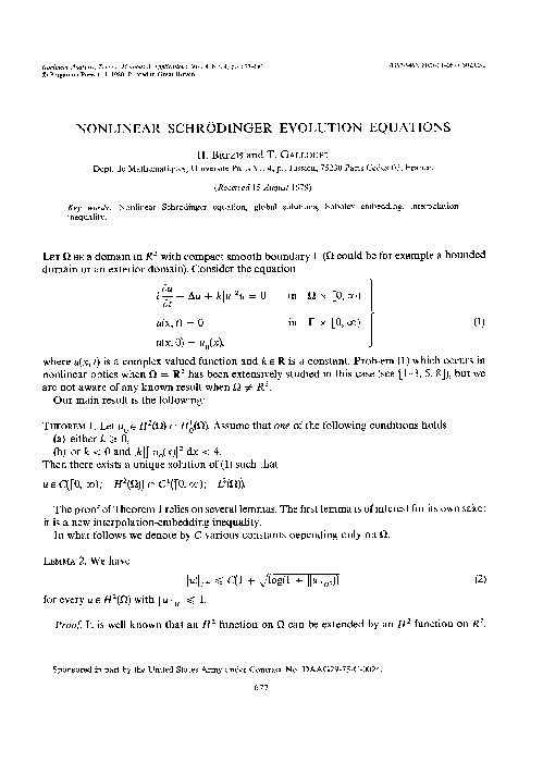 (PDF) Nonlinear Schrödinger evolution equations