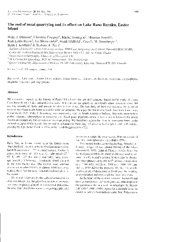 (PDF) The end of moai quarrying and its effect on Lake Rano Raraku ...