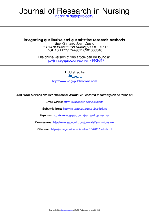 (PDF) Integrating Qualitative and Quantitative Research Methods: A Research Model