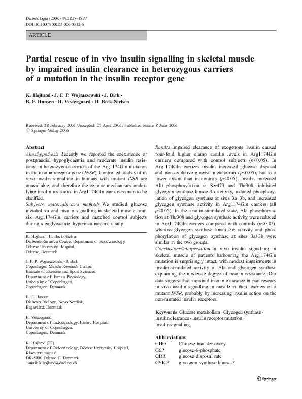 (PDF) Partial rescue of in vivo insulin signalling in skeletal muscle ...