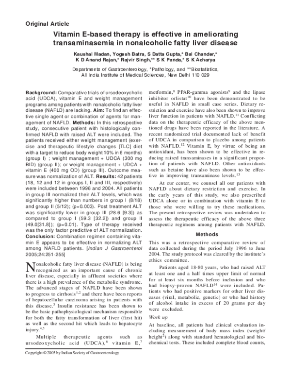 (PDF) Vitamin E-based therapy is effective in ameliorating ...