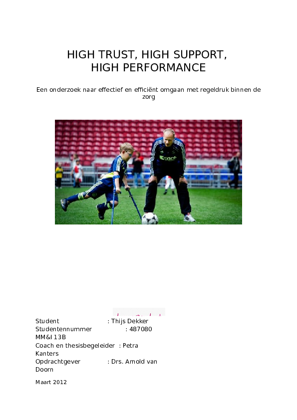 (DOC) HIGH TRUST, HIGH SUPPORT, HIGH PERFORMANCE