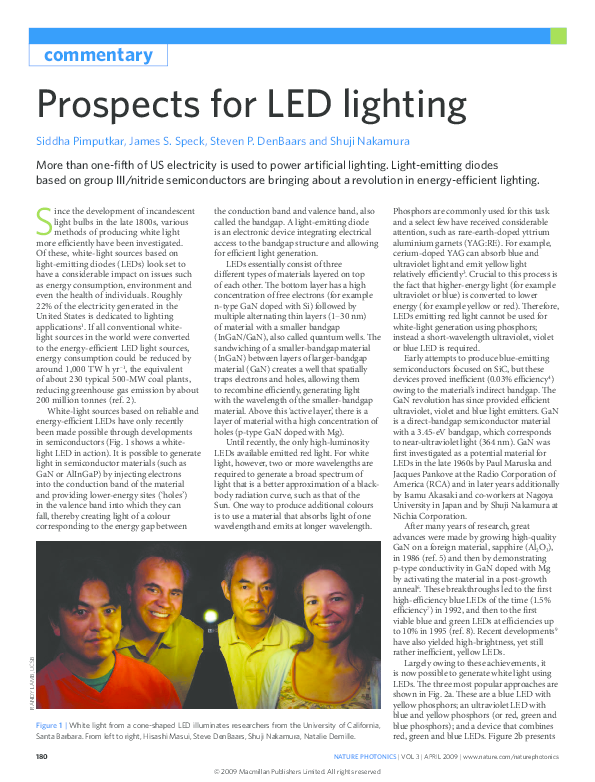 (PDF) Prospects for LED lighting