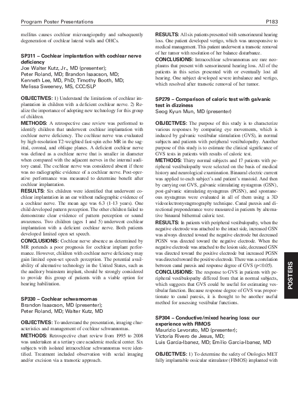 (PDF) SP311 – Cochlear implantation with cochlear nerve deficiency