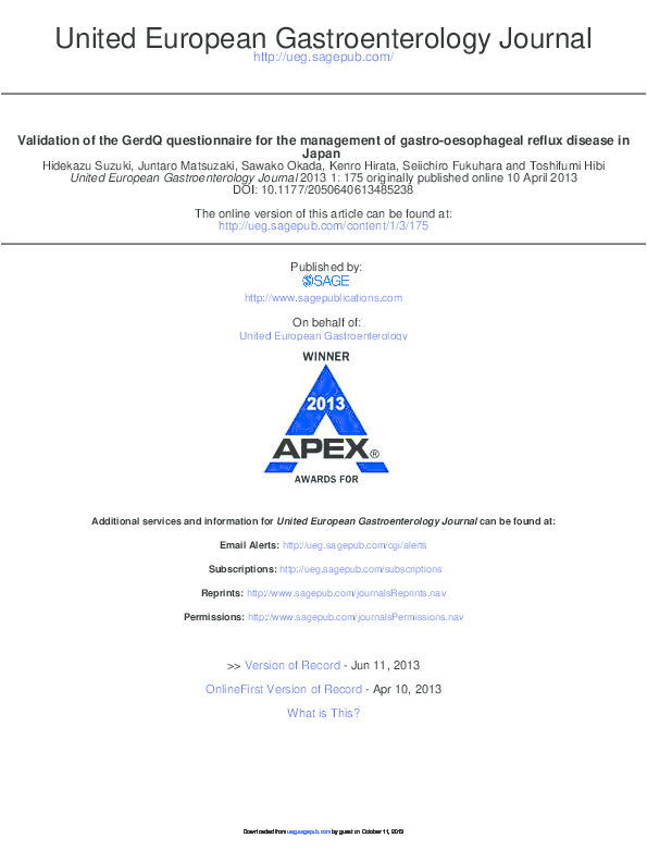 (PDF) Validation of the GerdQ questionnaire for the management of ...