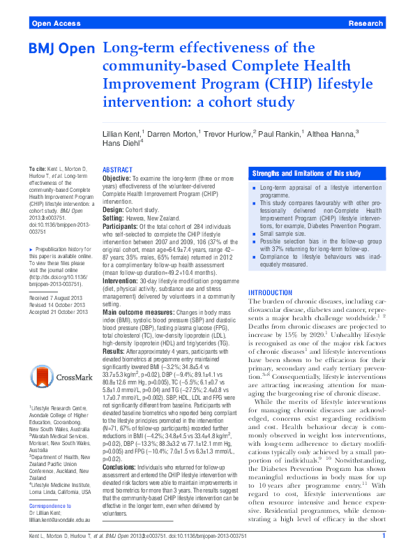 (PDF) Long-term effectiveness of the community-based Complete Health ...