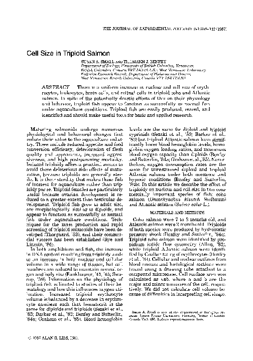 (PDF) Cell size in triploid salmon