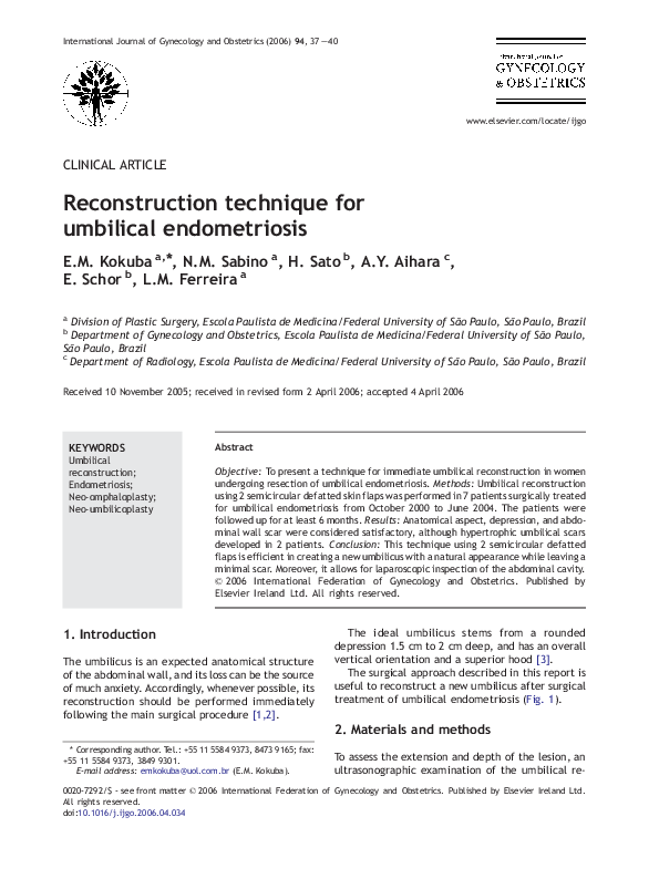 (PDF) Reconstruction technique for umbilical endometriosis
