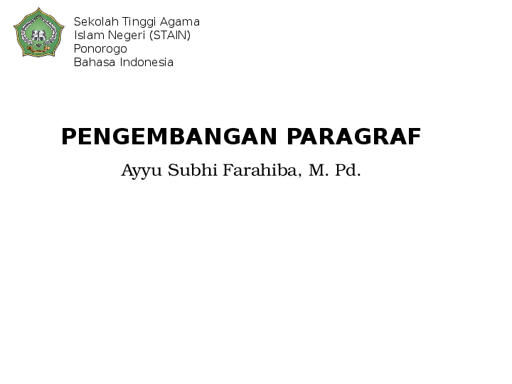 (PPT) PENGEMBANGAN PARAGRAF