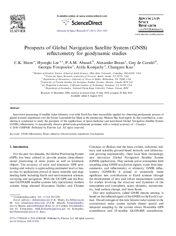 (PDF) Prospects of Global Navigation Satellite System (GNSS ...