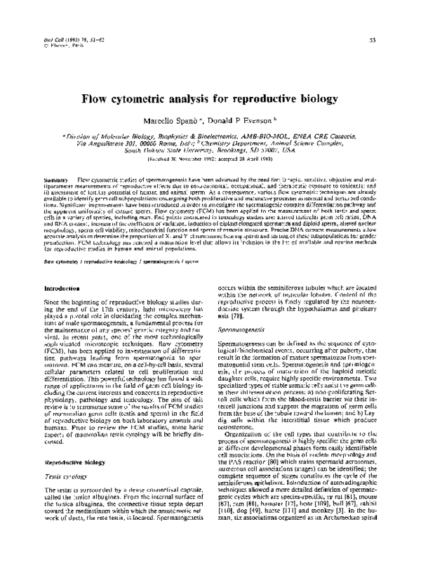 (PDF) Flow cytometric analysis for reproductive biology (PDF) Flow cytometric analysis for reproductive biology
