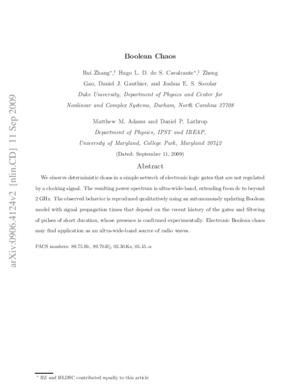 Pdf Boolean Chaos