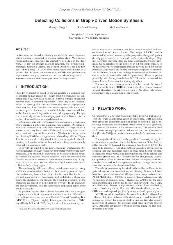(PDF) Detecting Collisions in Graph-Driven Motion Synthesis