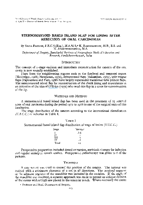 (PDF) Sternomastoid based island flap for lining after resection of ...