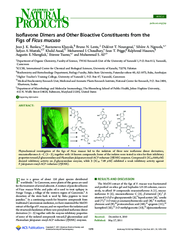 (PDF) Isoflavone Dimers and Other Bioactive Constituents from the Figs ...