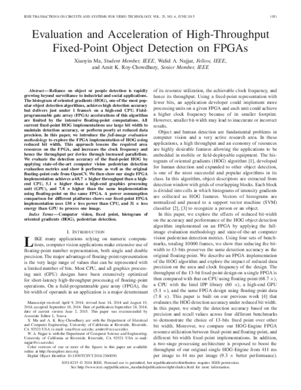 Evaluation And Acceleration Of High Throughput Fixed Point Object Detection On Fpgas