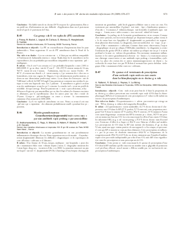 (PDF) R-06 Mastite granulomateuse à Corynebacterium kroppenstedtii ...