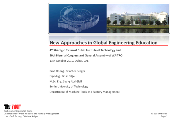 (PDF) New Approaches in Global Engineering Education