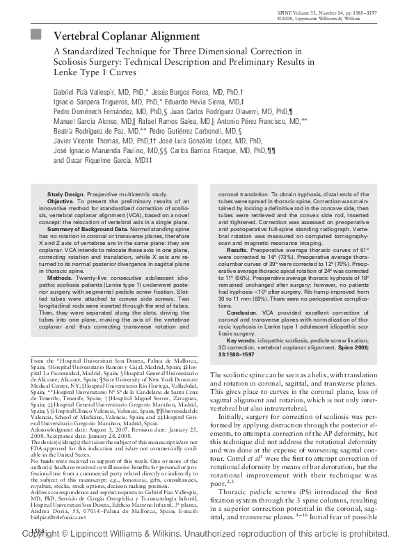 (PDF) Vertebral Coplanar Alignment