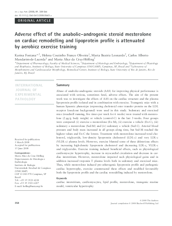 (PDF) Adverse effect of the anabolic-androgenic steroid mesterolone on ...