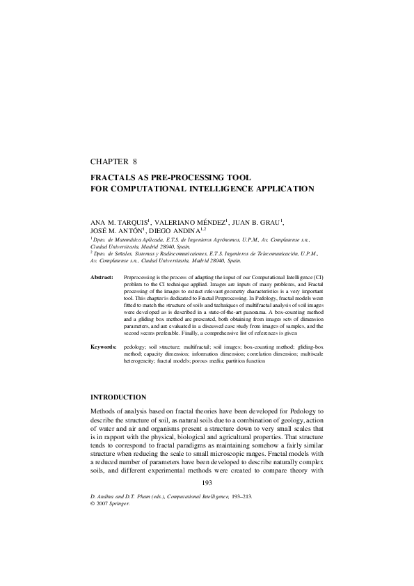 (PDF) Fractals as Pre-Processing Tool for Computational Intelligence Application