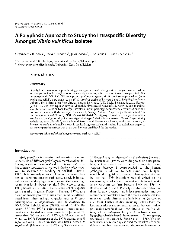 (PDF) A Polyphasic Approach to Study the Intraspecif ic Diversity ...