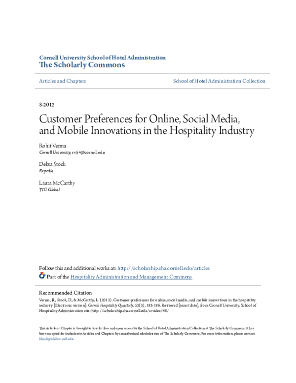 (PDF) Customer Preferences for Online, Social Media, and Mobile ...