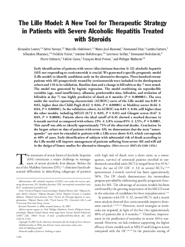 (PDF) The Lille model: A new tool for therapeutic strategy in patients ...