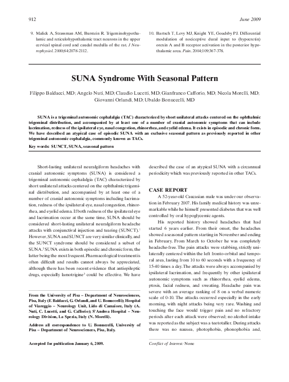 (PDF) SUNA Syndrome With Seasonal Pattern