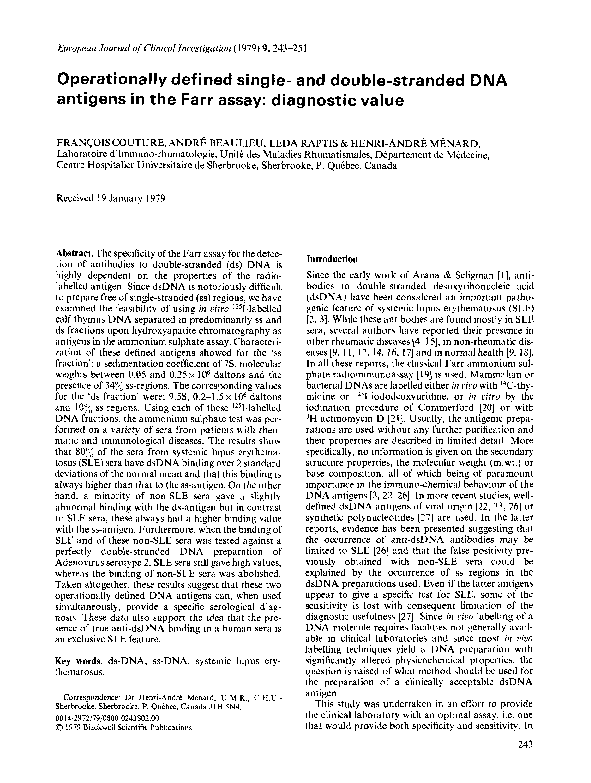 (PDF) Operationally defined single- and double-stranded DNA antigens in ...