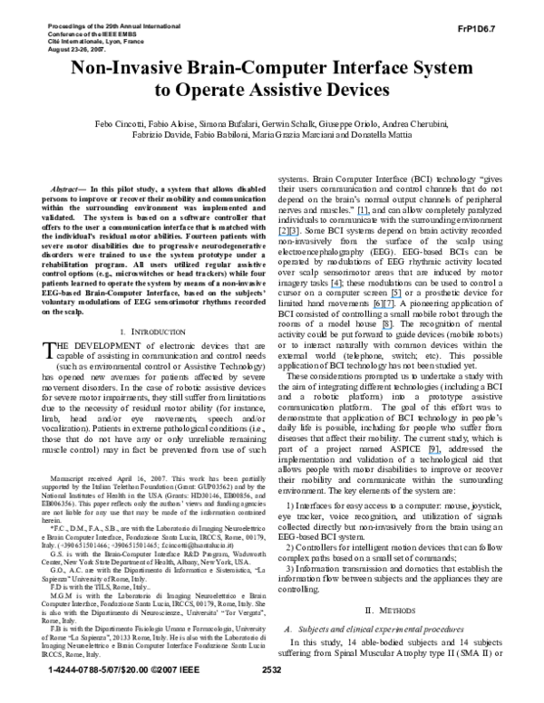 (PDF) Non-invasive brain–computer interface system: Towards its ...
