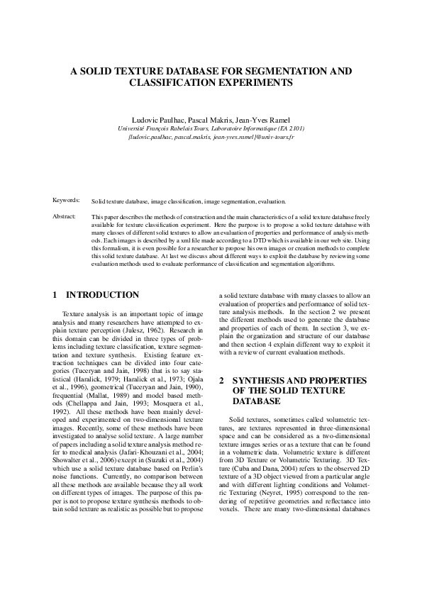 (PDF) A solid texture database for segmentation and classification ...