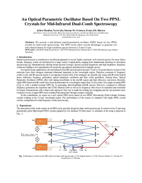 (PDF) An Optical Parametric Oscillator Based On Two PPNL Crystals for ...