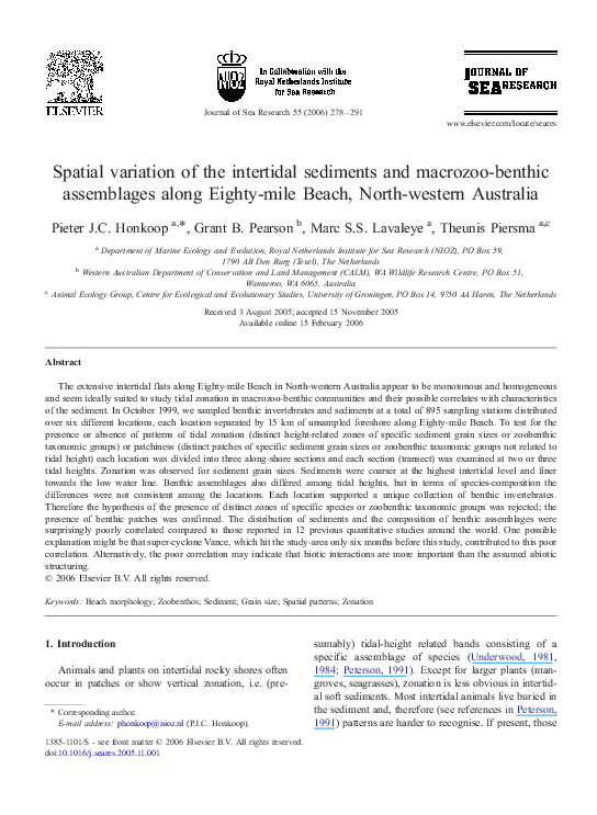 (PDF) Spatial variation of the intertidal sediments and macrozoo ...