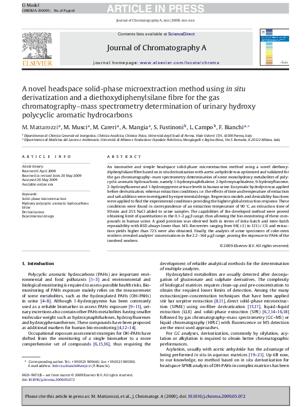 (PDF) Application of headspace solid-phase microextraction followed by gas chromatography–mass ...