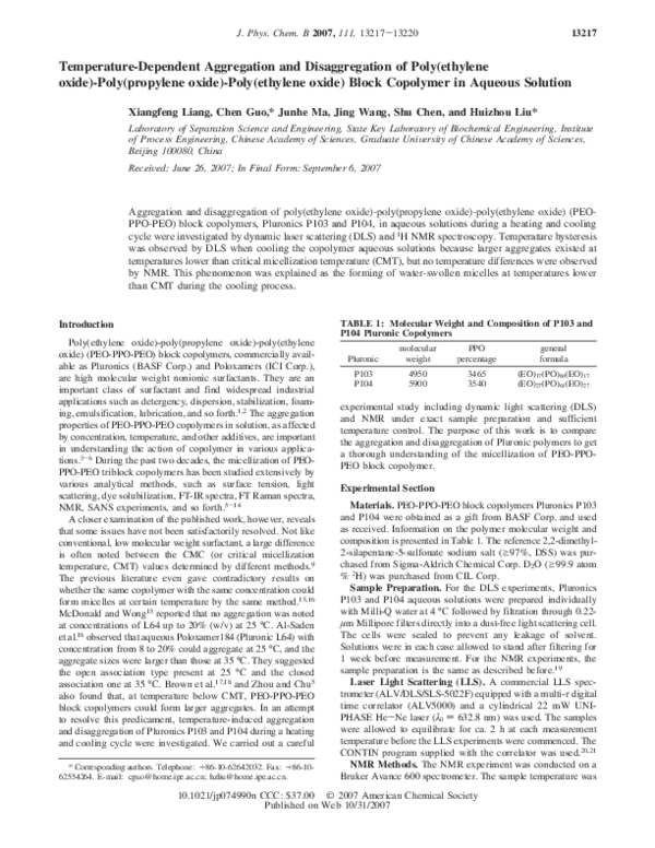 (PDF) Temperature-Dependent Aggregation and Disaggregation of Poly ...