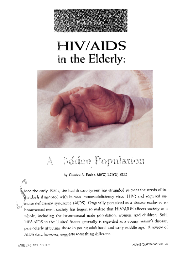 (PDF) HIV/AIDS in the elderly: a hidden population