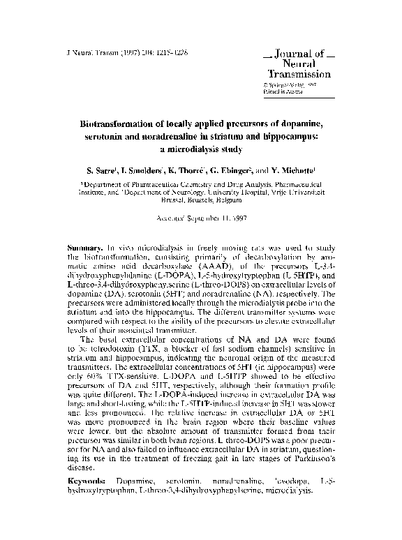 (PDF) Biotransformation of locally applied precursors of dopamine ...