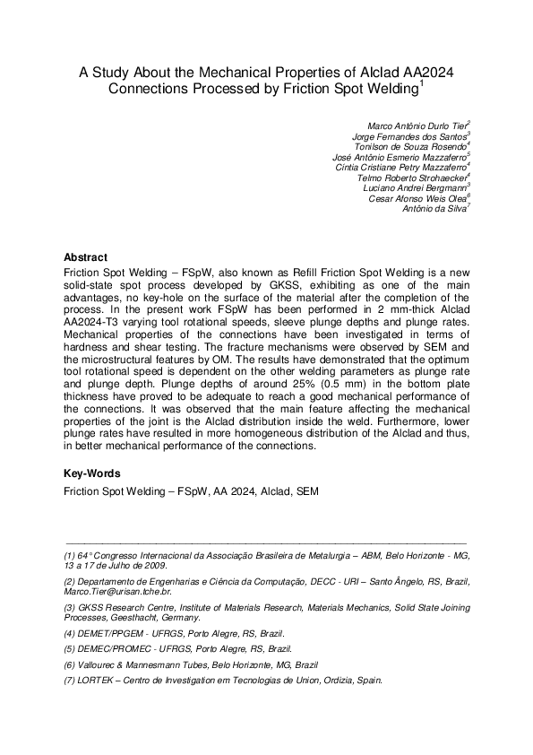 (PDF) A Study About the Mechanical Properties of Alclad AA2024 ...