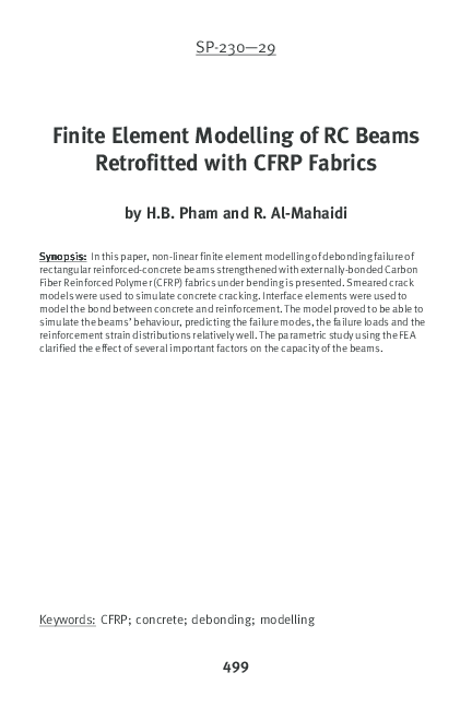 (PDF) Finite element modelling of RC beams retrofitted with CFRP fabrics
