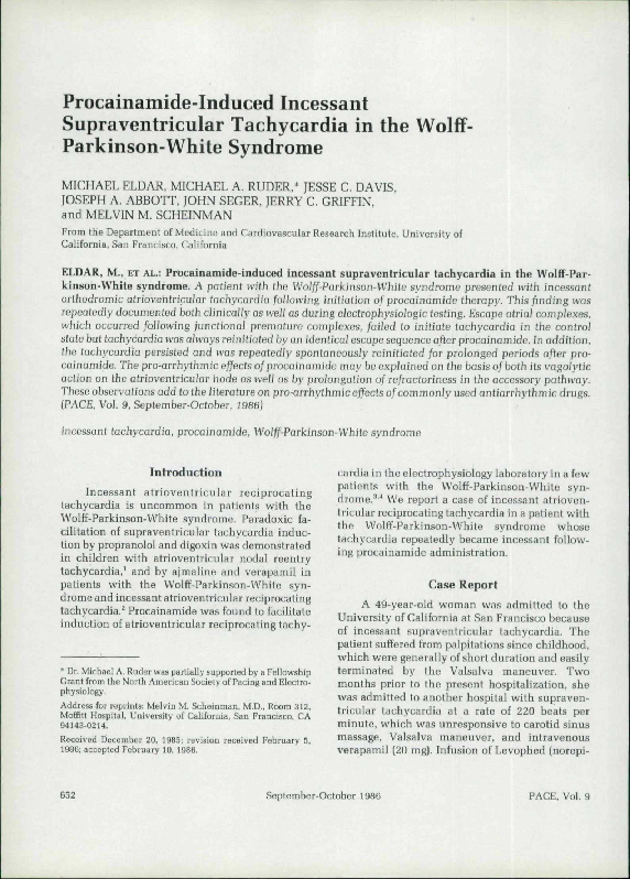 (PDF) Procainamide-Induced Incessant Supraventricular Tachycardia in ...