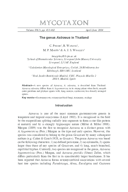 (PDF) The genus Astraeus in Thailand