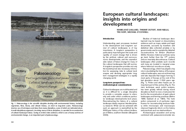 (PDF) European cultural landscapes: insights into origins and development