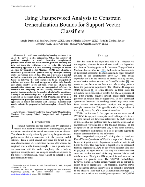 Pdf Using Unsupervised Analysis To Constrain Generalization Bounds